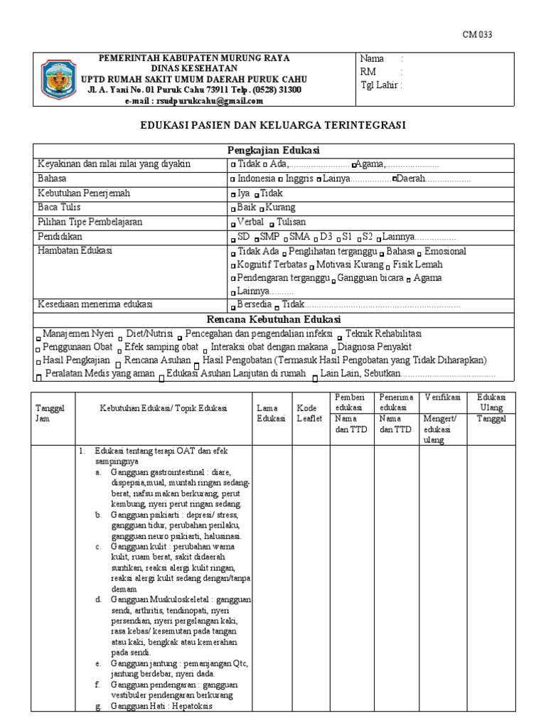 CM 033 Edukasi Terintegrasi TB | PDF