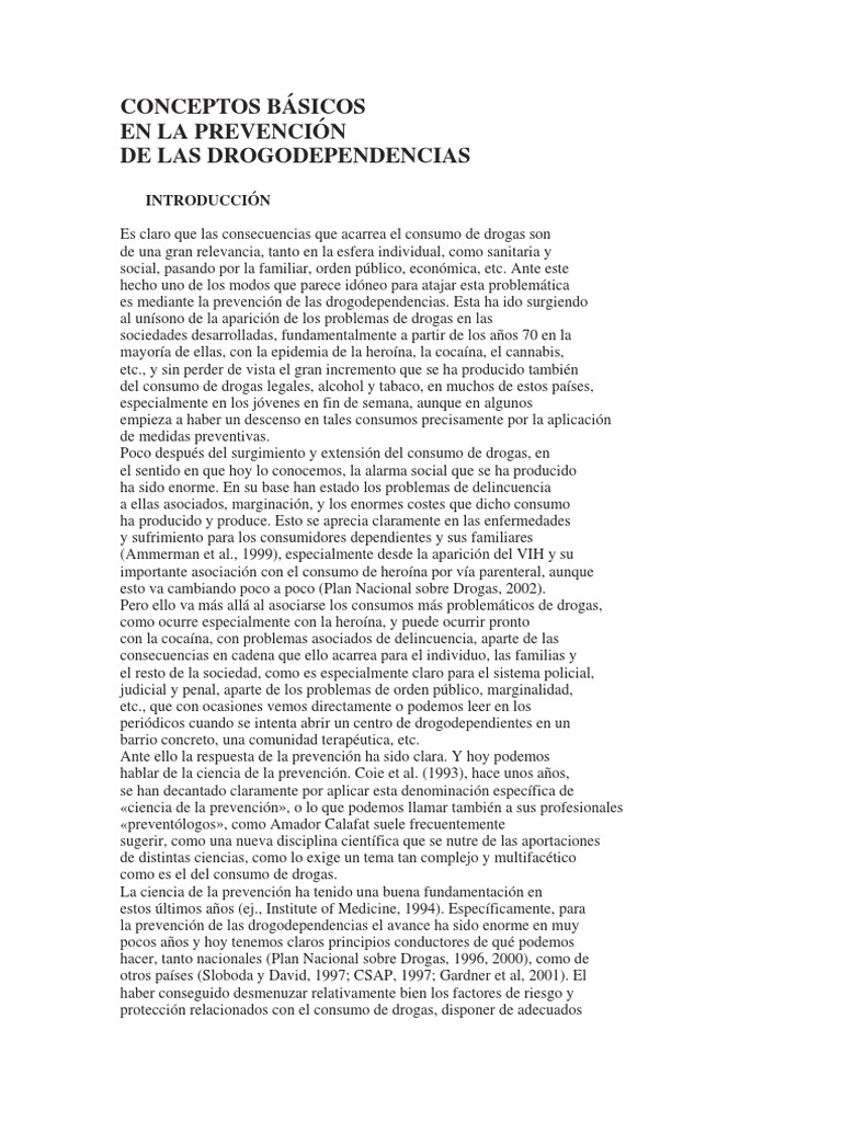 Conceptos básicos prevención drogodependencias | PDF | La dependencia de sustancias | Comercio ...