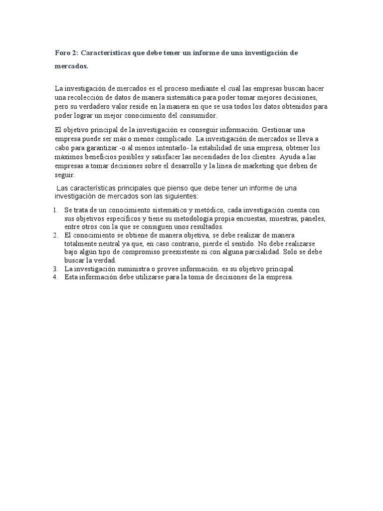 Foro 2 Características Que Debe Tener Un Informe de Una Investigación ... Foro 2 Características Que Debe Tener Un Informe de Una Investigación ...