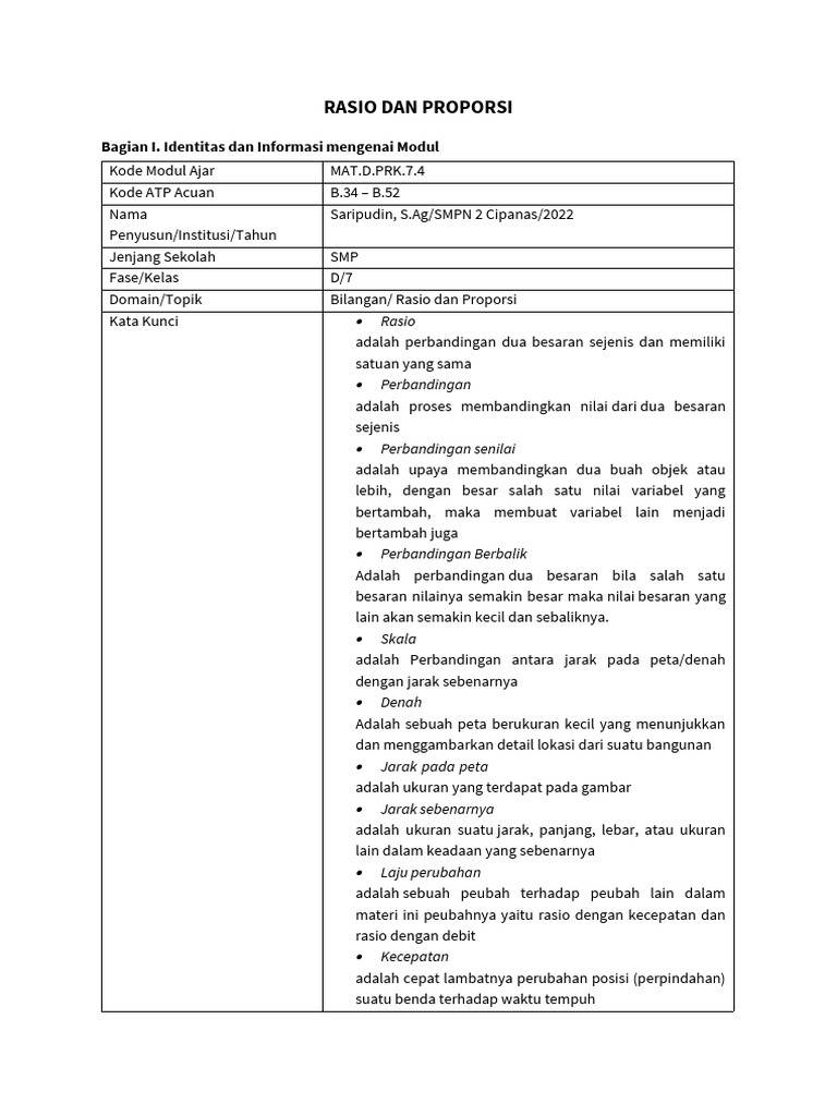 Final MA - RASIO DAN PROPORSI VII | PDF