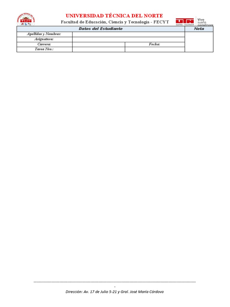 Formato Tareas | PDF