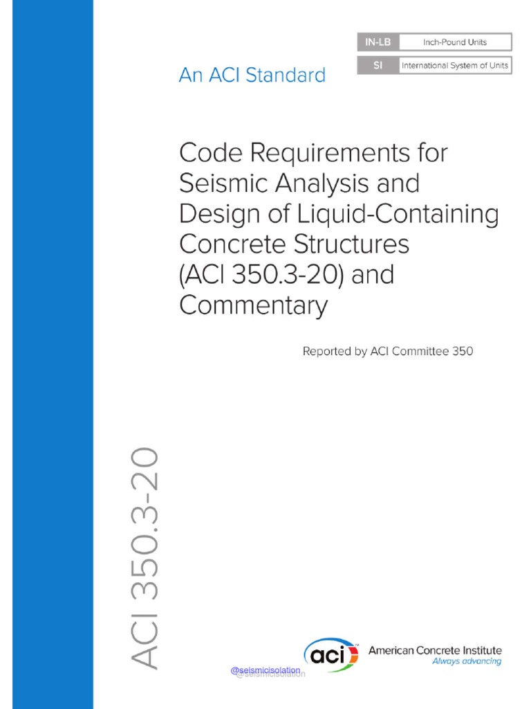 ACI 350.3-20 Seismic Design Guide | PDF