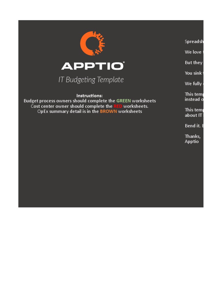 IT Budgeting Template | PDF | Business | Computers