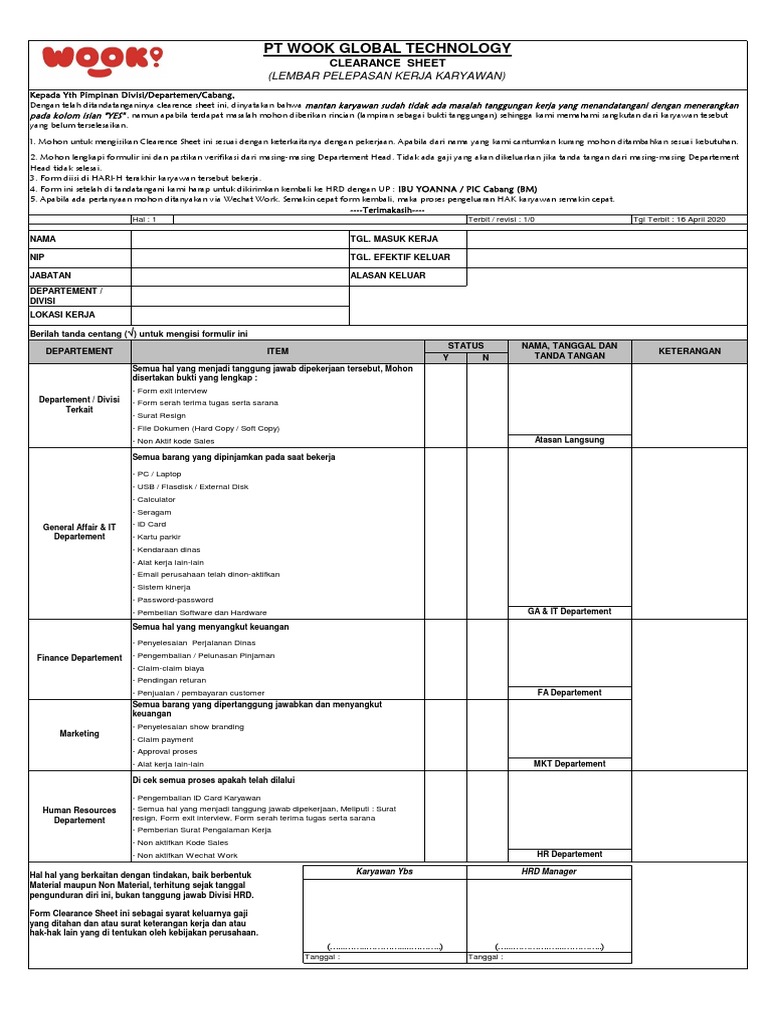 Clearance Sheet Wook New 2021 | PDF