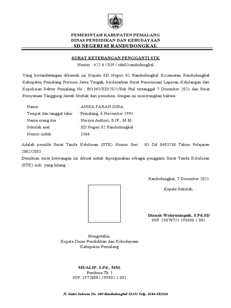 Pengganti Ijasah-1 | PDF