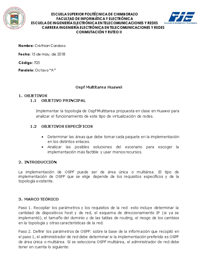 Homework-6 Ospf Multitarea Huawei | PDF | Tecnología de información y comunicaciones | Edad de ...