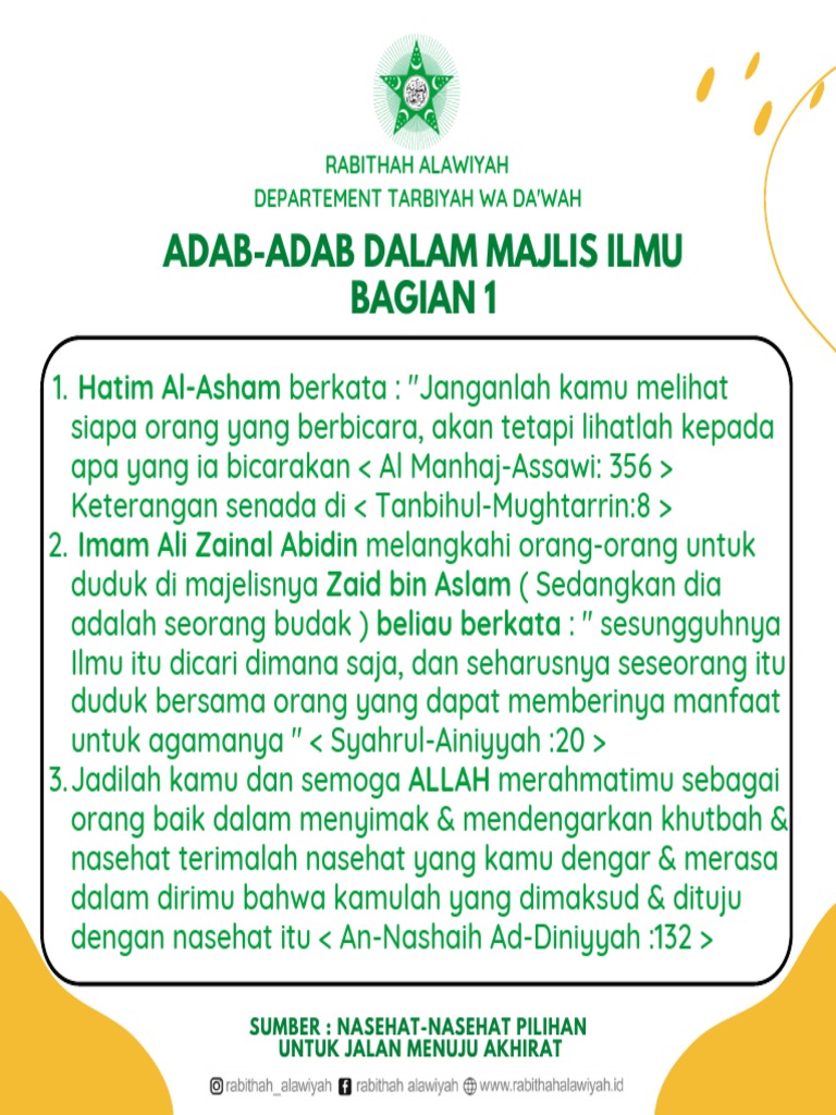 Adab dalam Majlis Ilmu dan Tarbiyah | PDF