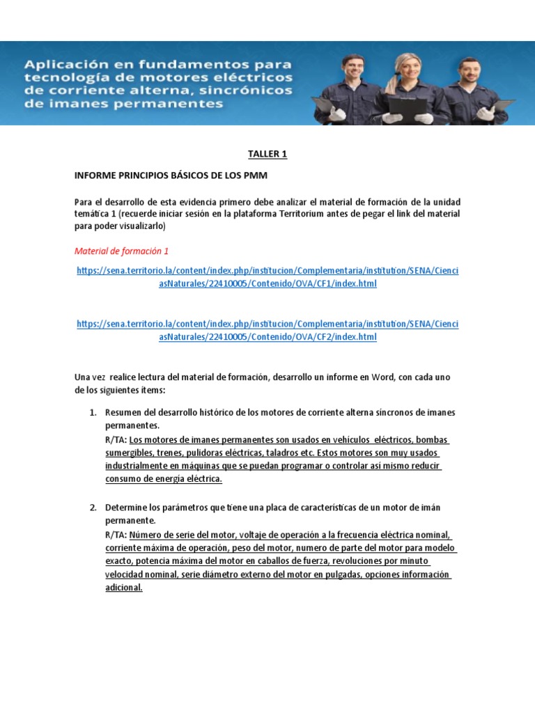 TALLERn1 797 MIP | PDF | Motor eléctrico | Ingenieria Eléctrica
