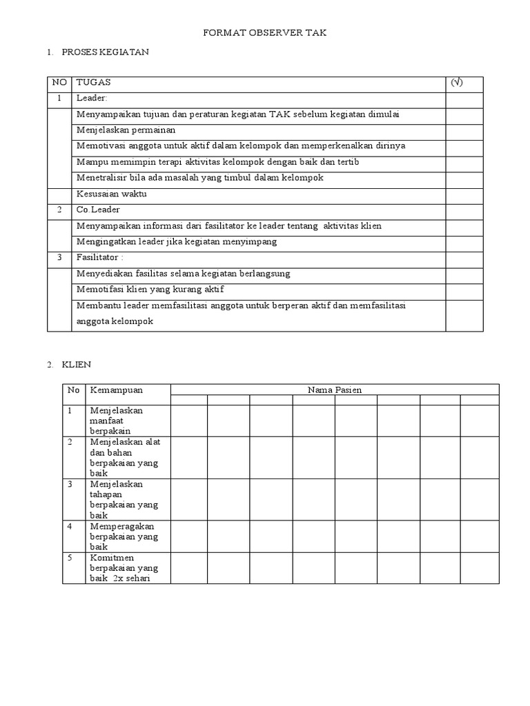 Format Observer Tak | PDF