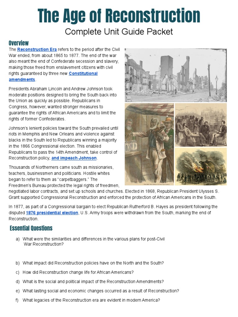 The Age of Reconstruction | PDF