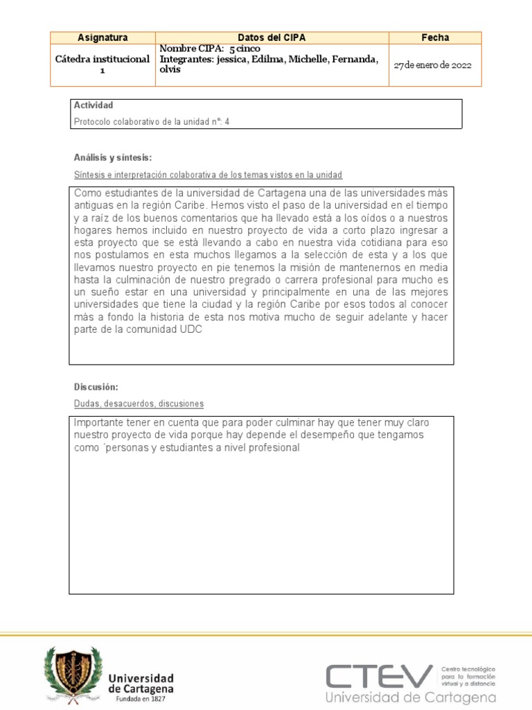 Plantilla Protocolo Colaborativo 4 | PDF | Crecimiento personal y profesional | Ciencias sociales