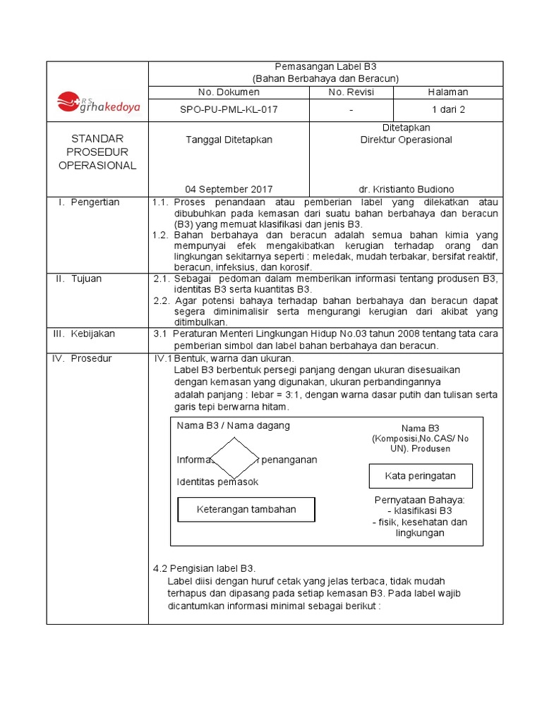 SOP Pemasangan Label B3 | PDF