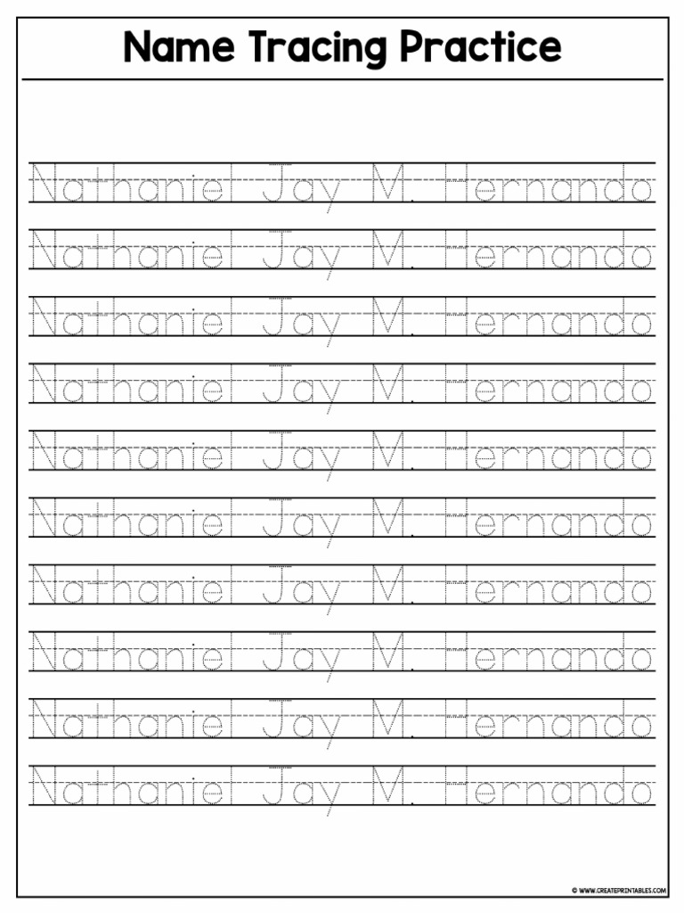 Name - Tracing - Practice 2574 0840 BC51 | PDF