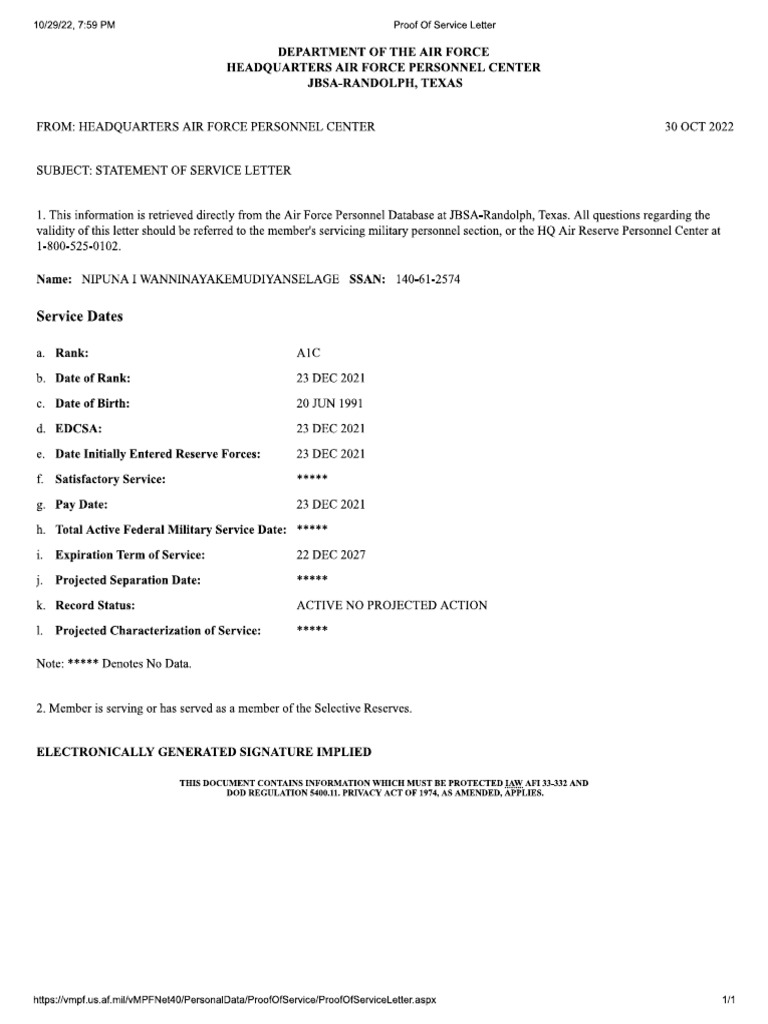 Proof of Service LTR | PDF