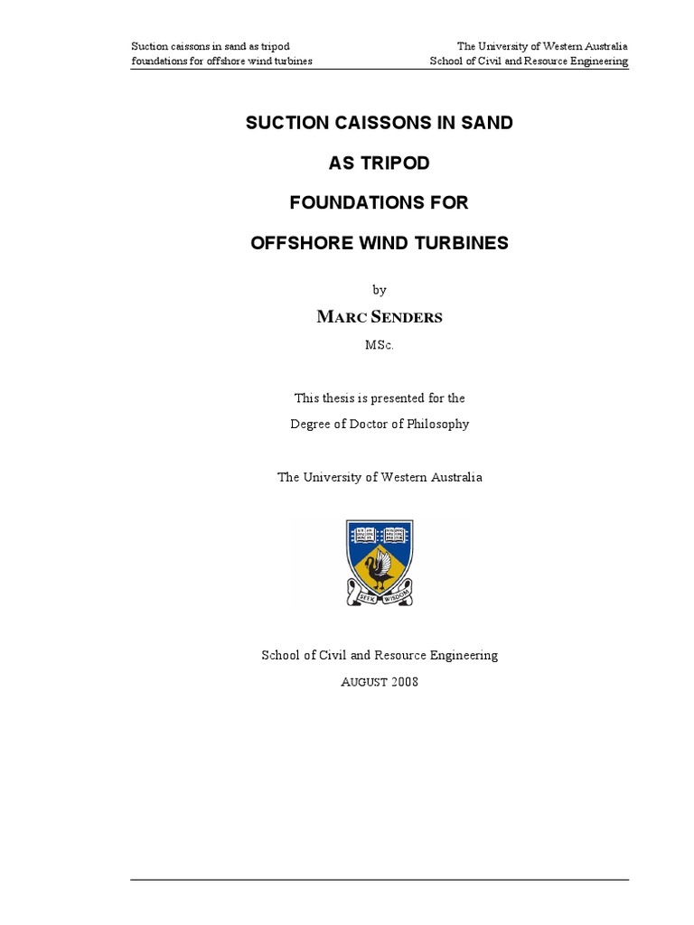 Suction Caissons in Sand As Tripod Foundation For OWT | PDF | Deep ...