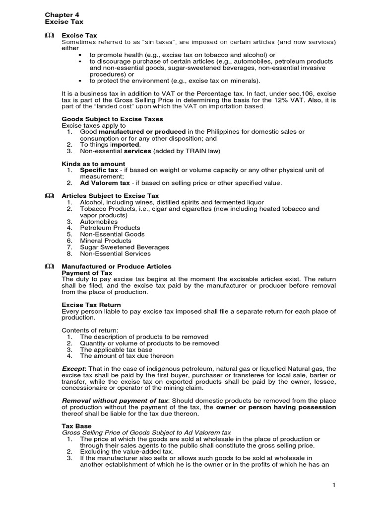 Ch04 Excise Tax | PDF