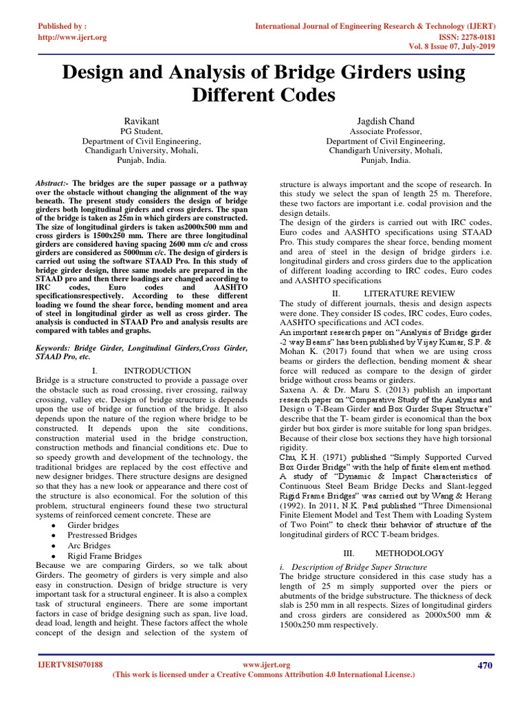 Design and Analysis of Bridge Girders Using Different Codes ...