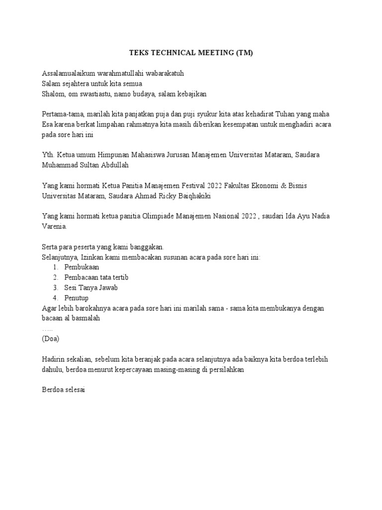 Contoh Text MC | PDF