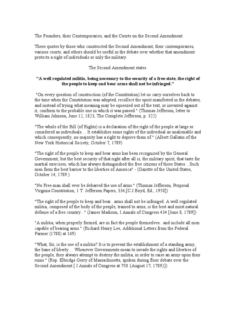 2nd Amendment Quotes | PDF | Second Amendment To The United States ...