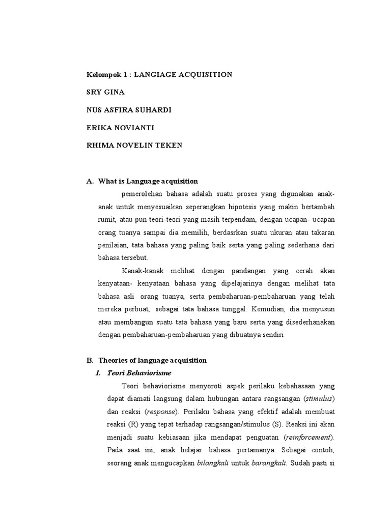 Language Acquisition | PDF