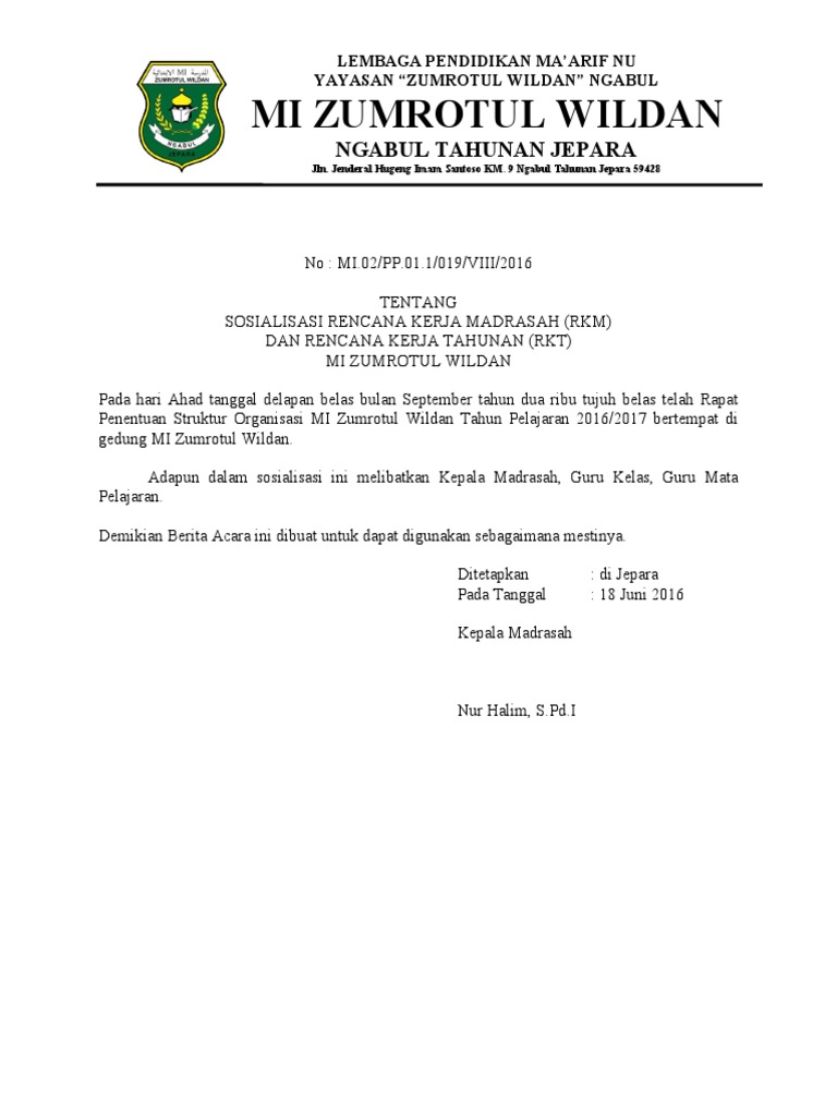 Undangan RKT Dan Berita Acara | PDF