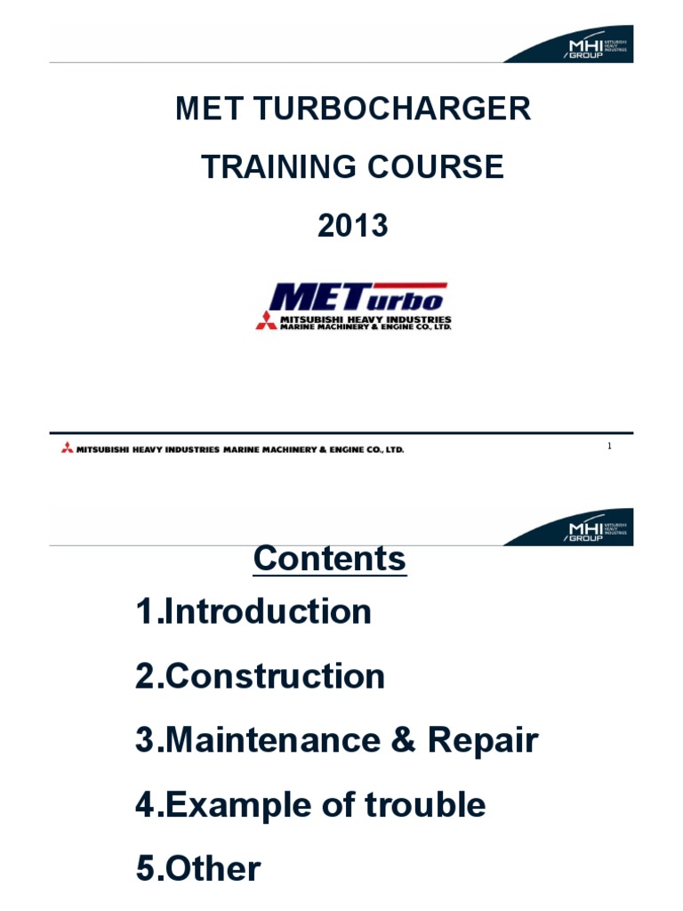 MET Turbocharger Training Course | PDF
