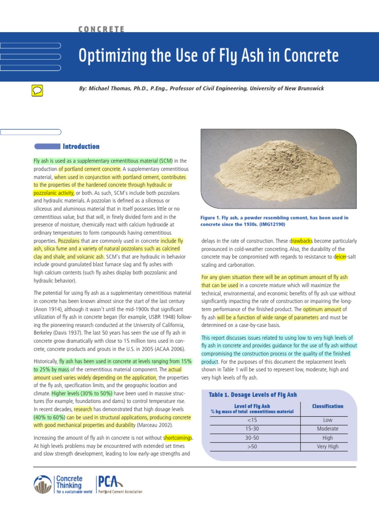 fly-ash-in-concrete | PDF | Concrete | Fly Ash