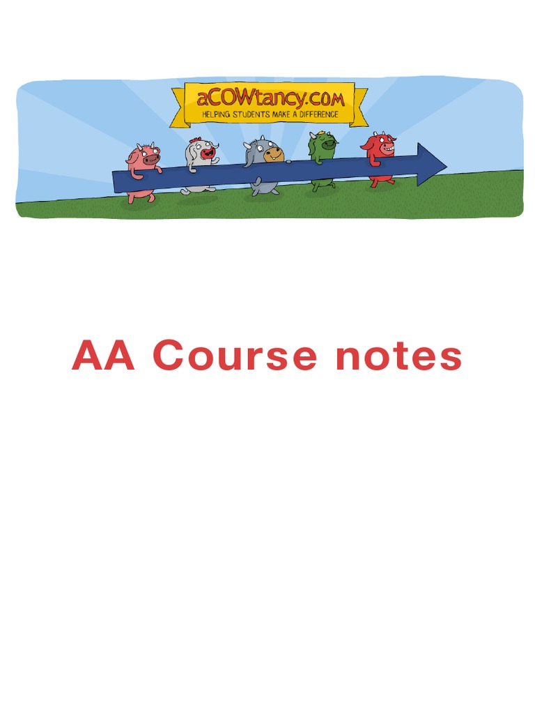 ACCA AA Course Notes Overview | PDF | Financial Audit | Audit