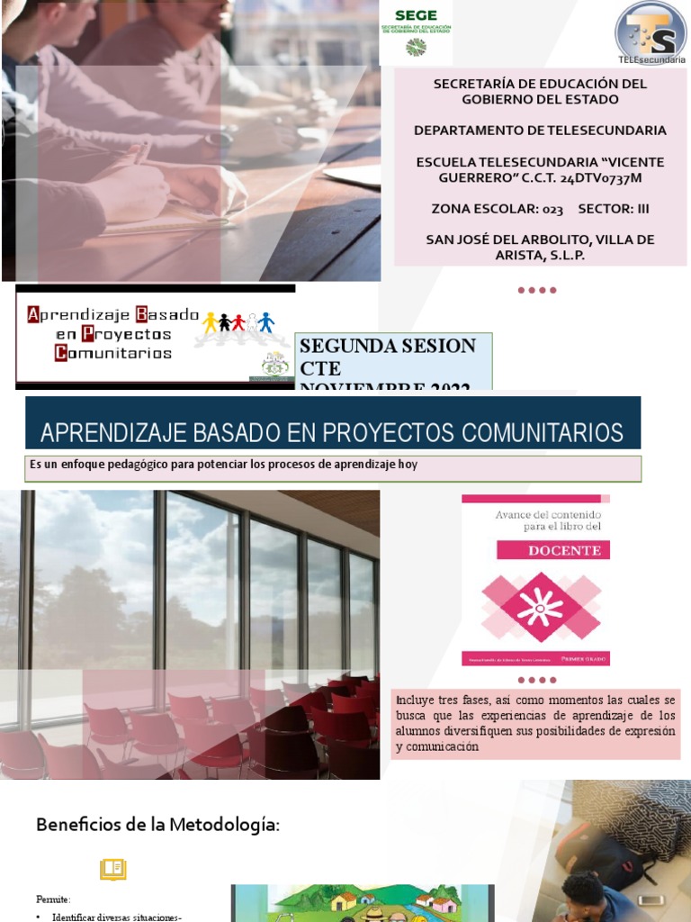 Aprendizaje basado en proyectos comunitarios: Un enfoque pedagógico para potenciar procesos de ...