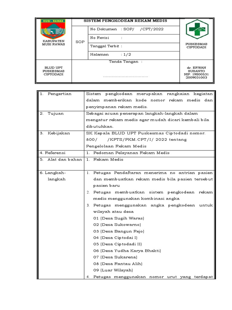 Sop Pengkodean RM | PDF