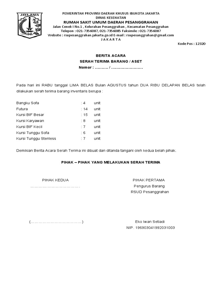 Ba Serah Terima Barang | PDF