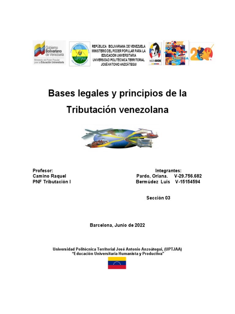 Bases Legales de La Tributacion | PDF | Impuestos | Constitución
