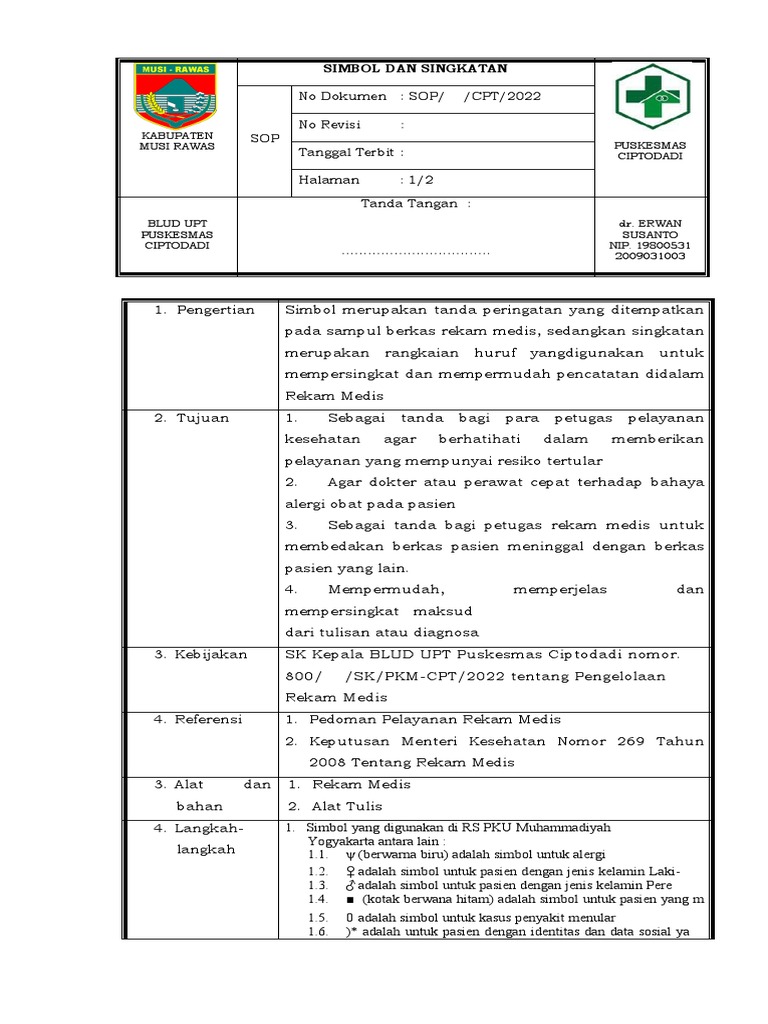 Sop Simbol Dan Singkatan | PDF