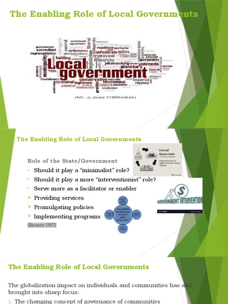 The Enabling Role of Local Governments | PDF | Policy | Governance