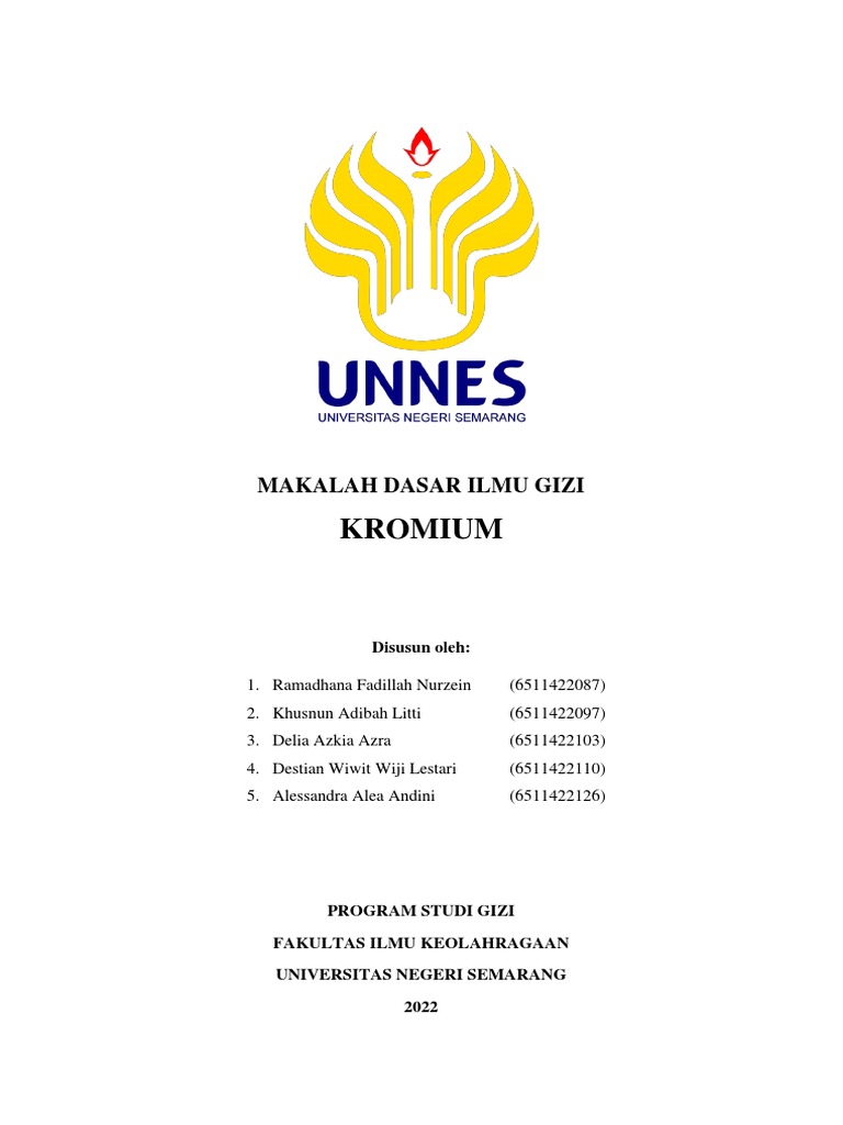 Manfaat dan Kegunaan Kromium dalam Gizi | PDF