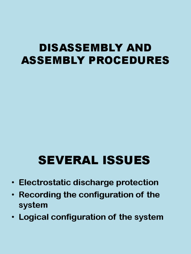 Procedures for Disassembling and Reassembling a Computer System: A Step-by-Step Guide | PDF ...