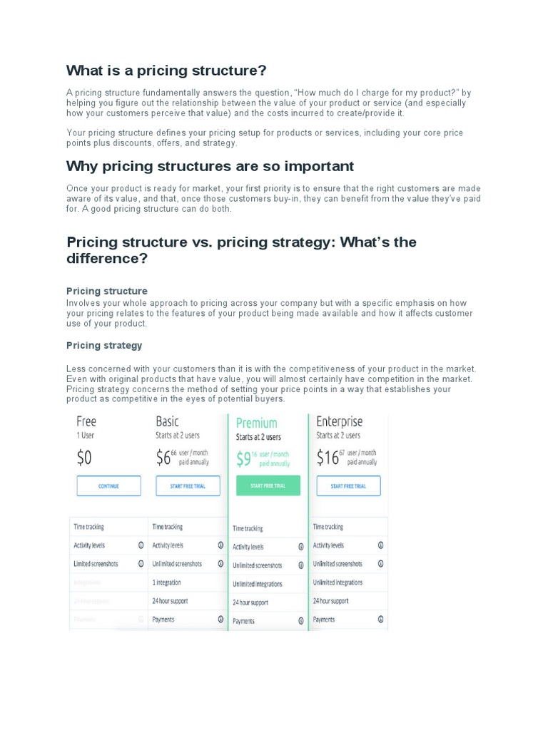 What Is A Pricing Structure | PDF | Pricing | Subscription Business Model
