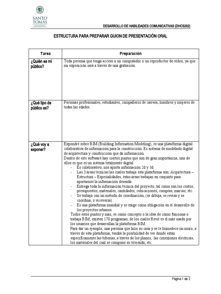 Estructura para Preparar Un Guion de Presentacion Oral | PDF