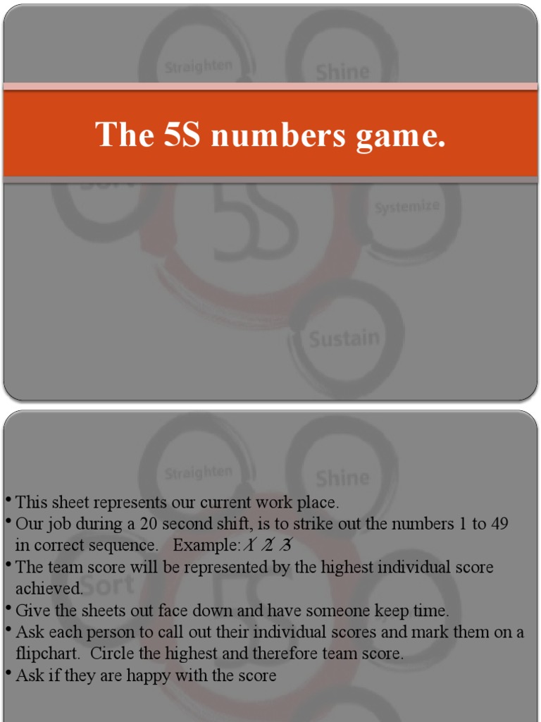 The 5S Numbers Game: Sort, Set in Order, and Find the Missing Numbers ...