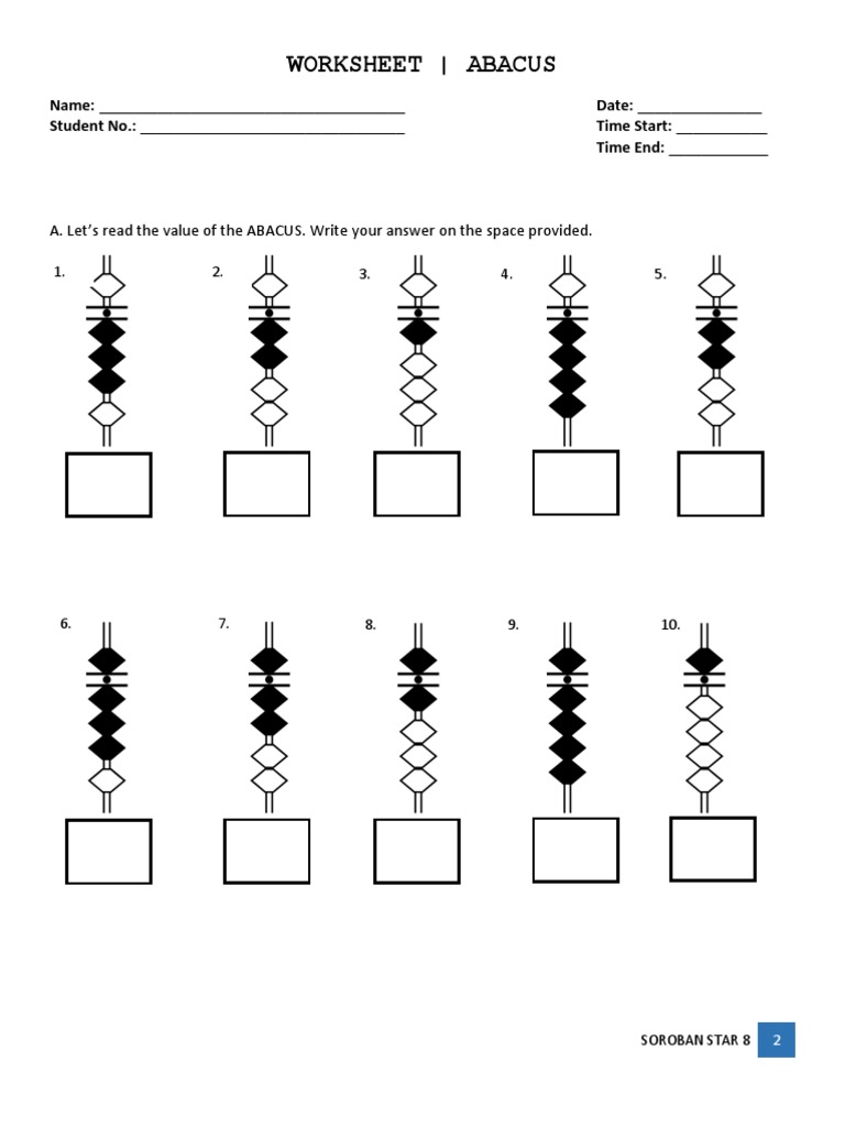 Worksheet Abacus | PDF