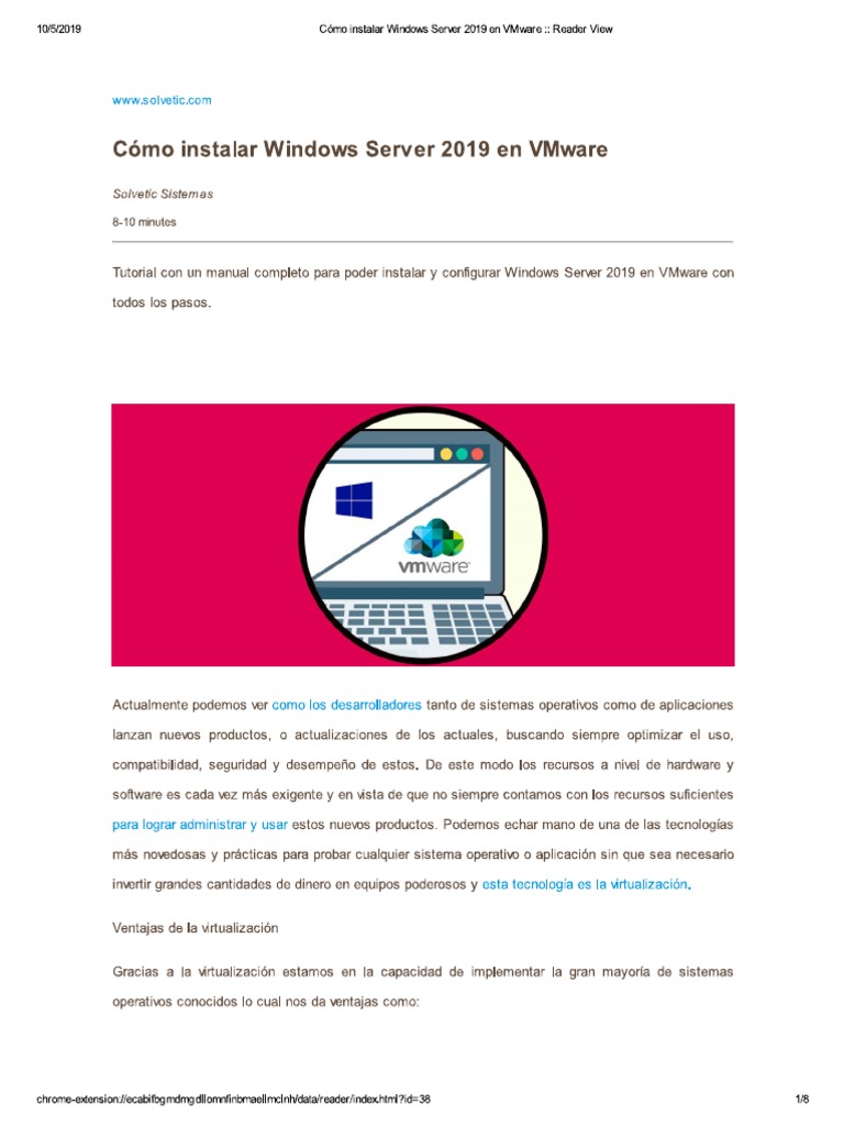 Cómo Instalar Windows Server 2019 en VMware - Reader View | PDF