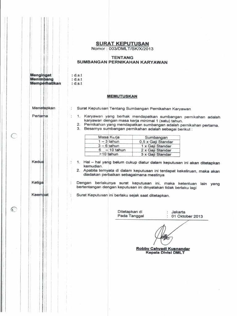 No. 003-Sumbangan Pernikahan Karyawan | PDF
