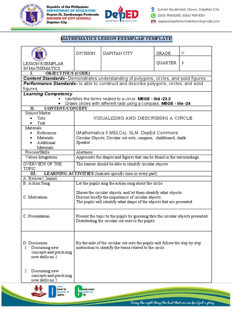 Lesson-Exemplars Mathematics 5 | PDF
