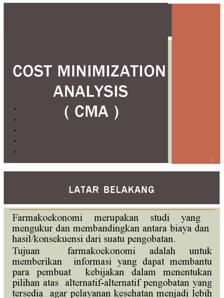 Cost Minimization Analysis (Cma) | PDF