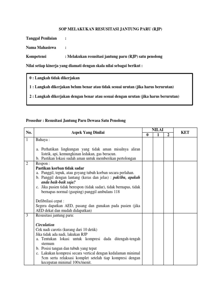 SOP BLS Plus PEMBEBASAN JALAN NAFAS | PDF | Kesehatan Holistik