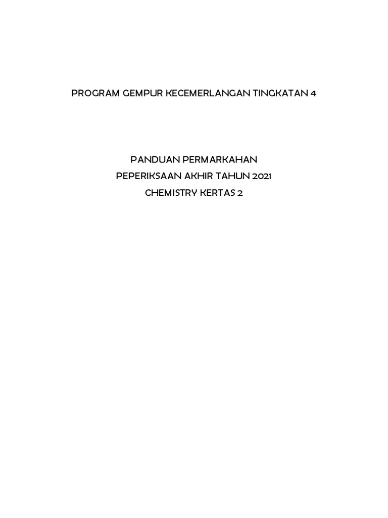 Pat T421 - 4541 Chemistry Answer P2 | PDF