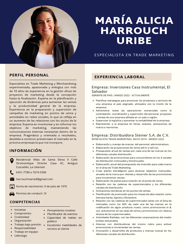 CV María Alicia Harrouch | PDF | Marketing | Business
