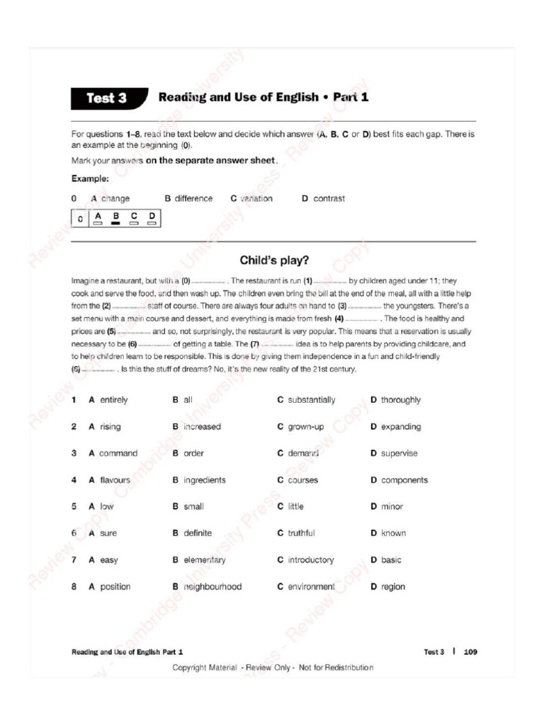 Reading and Use of English | PDF