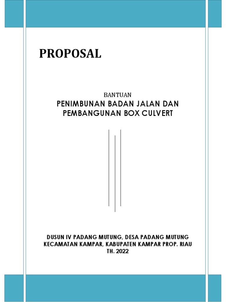 Proposal: Penimbunan Badan Jalan Dan Pembangunan Box Culvert | PDF