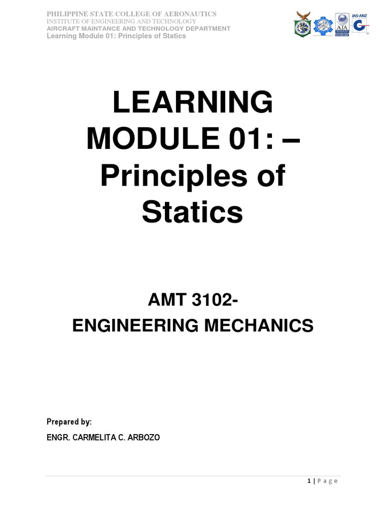 AMT 3102 Module 01 Principles of Statics | PDF | Force | International ...